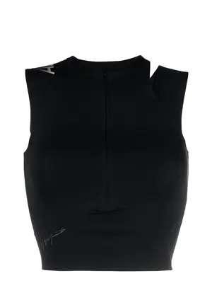 Y3 Logo-print Cropped Tank Top - Black