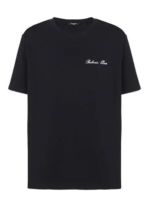 BALMAIN Logo-embroidered Cotton T-shirt