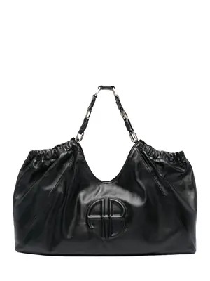 ANINE BING Logo-embossed Leather Tote Bag - Black