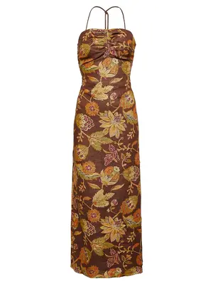 SIR. Josefina Floral Linen Midi Dress - Multicoloured