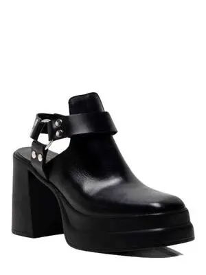 Free People Hybrid Harness Platform Bootie - Black Leather