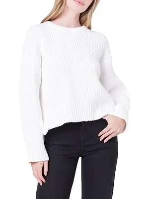 English Factory Oversized Ribbed Knit Sweater - White