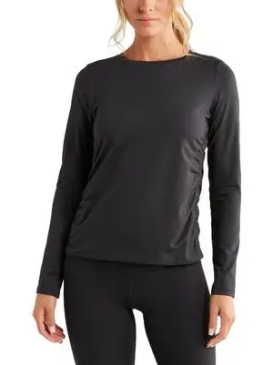 Zella Zella Ruched Long Sleeve T-Shirt Black