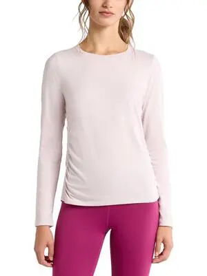 Zella Zella Ruched Long Sleeve T-Shirt Pink Hush