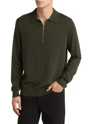 Nn07 NN07 Quarter Zip Wool Polo Sweater Dark Army