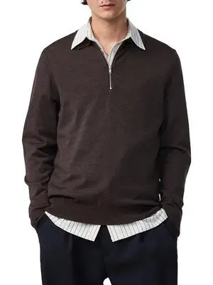 Nn07 NN07 Quarter Zip Wool Polo Sweater Demitasse