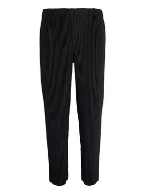 Issey Miyake Pleated Straight Trousers - Black