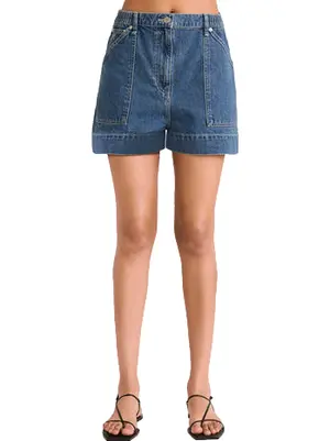Merlette Merlette Pollock Denim Short Mid-blue Wash