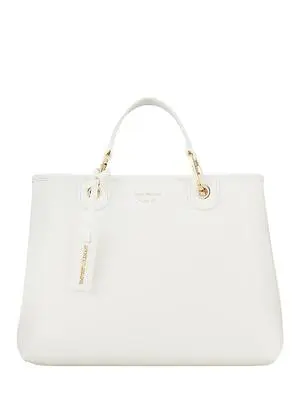 Emporio Armani Myea Medium Shopper Tote Bag - White