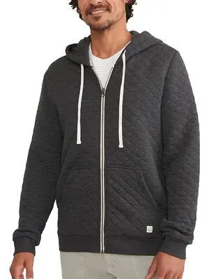 Marine Layer Quilted Zip Hoodie - Heather Gray