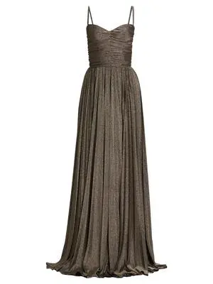 Dolce & Gabbana Metallic Ruched Pleated Gown - Oro
