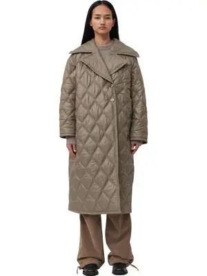 GANNI Quilted Coat - Fallen Rock