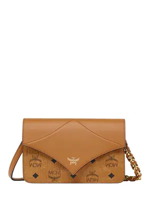 Mcm MCM Diamond Visetos Shoulder Bag Cognac