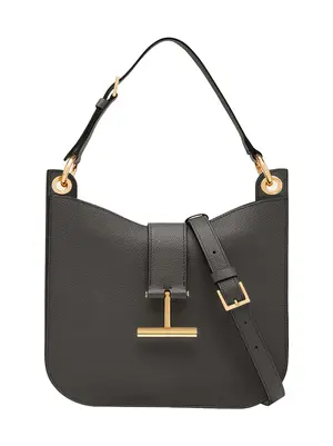 TOM FORD Tara Small Hobo Shoulder Bag Graphite