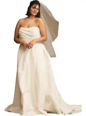 Watters Wtoo Phoebe Strapless Draped A-line Gown - Ivory