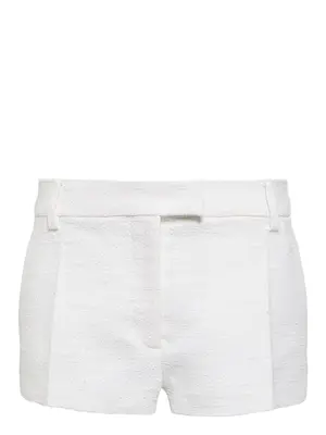 Valentino Garavani Cotton And Wool Tweed Shorts - White