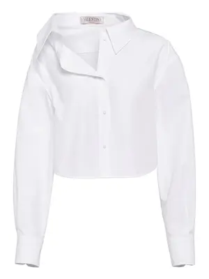 Valentino Garavani Asymmetric Cropped Shirt - White