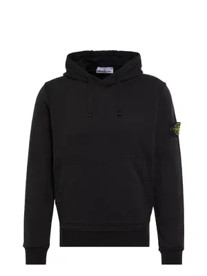 Stone Island Stone Island Compass Cotton Hoodie Black