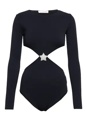 Valentino Garavani Embellished Bodysuit - Black