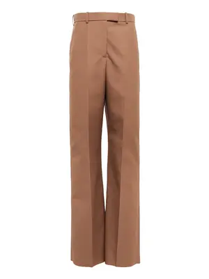 Valentino Garavani High-rise Wide-leg Pants - Beige