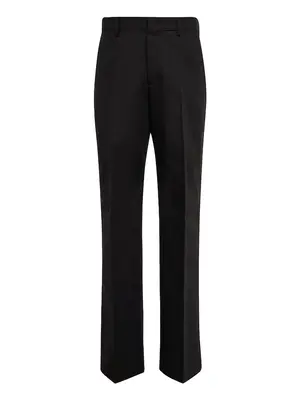 Valentino Garavani Cotton Straight Leg Trousers - Black