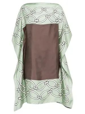 Valentino Garavani Chain-print Silk Kaftan - Green