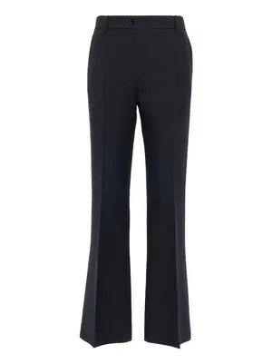 Valentino Garavani High-rise Wool And Silk Trousers - Black