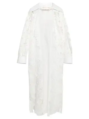 Valentino Garavani Embroidered Cotton Midi Dress - White