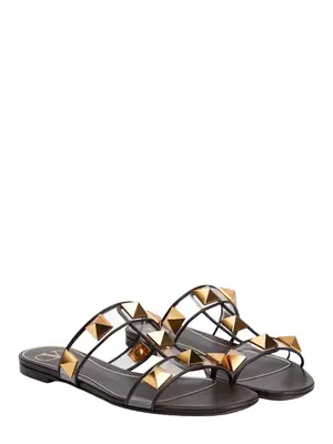 Valentino Garavani Roman Stud Slides - Brown