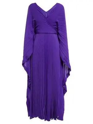 Valentino Garavani Pleated Silk Gown - Blue