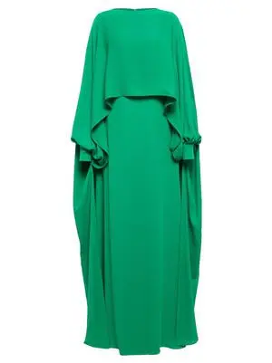 Valentino Garavani Caped Cady Couture Gown - Green