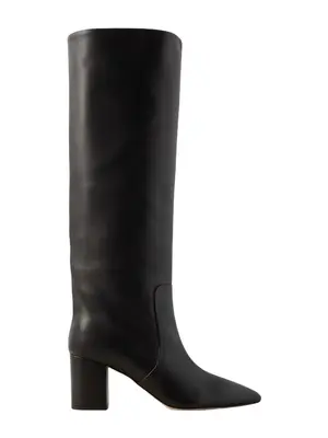 Paris Texas Anja Leather Knee Boots - Black