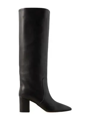 Paris Texas Anja 70 Leather Knee Boots - Black