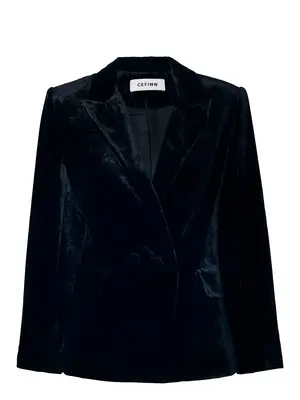 CEFINN Cefinn Ronson Velvet Double-Breasted Blazer
