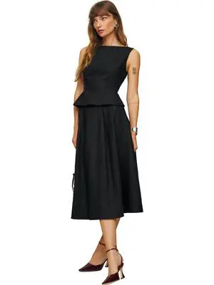 REFORMATION Moya Linen Two Piece - Black