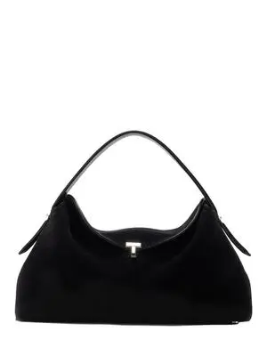 TOTEME T-lock Suede Top Handle Bag - Black