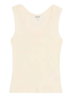 Loewe Anagram Logo Ribbed Tank Top Cream
