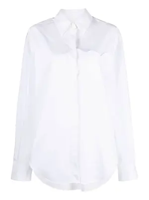 Moschino Heart Patch Cotton Shirt - White