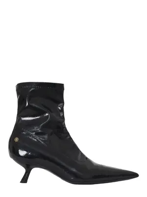 ANINE BING Hilda High-shine Ankle Boots - Black