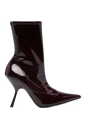 SERGIO ROSSI Pointed-toe High-shine Boots - Red