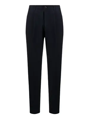 DELL'OGLIO Pleated Cotton-blend Trousers - Blue