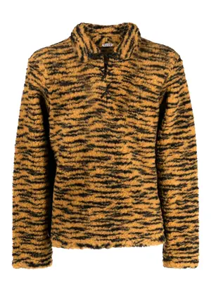 BODE BODE Tiger-Print Lace-Up Jumper