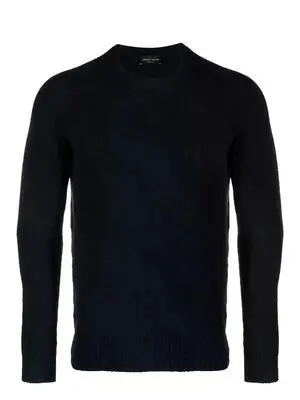 ROBERTO COLLINA Crew-neck Cotton-blend Jumper - Blue
