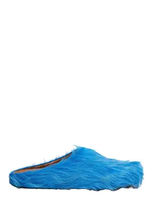 Marni Marni Fussbet Calf-Hair Slippers Blue
