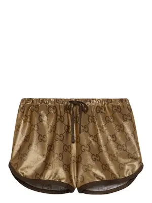 GUCCI Gucci Metallic Monogram Drawstring Shorts