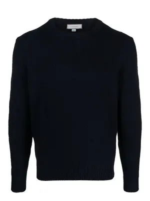 Canali Crew-neck Merino Wool Jumper - Blue