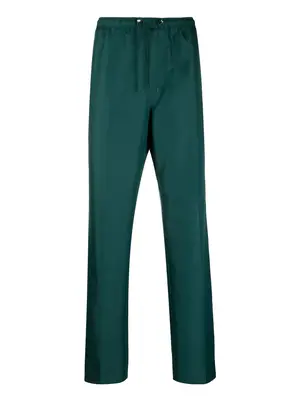 LANVIN Side-stripe Cotton Trousers - Green