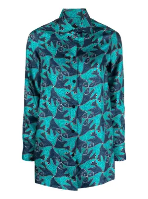 BOTTER Botter Fish-Pattern Silk Shirt