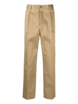 DELL'OGLIO Straight-leg Tailored Trousers - Neutrals