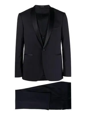 Tagliatore Single-breasted Virgin Wool Blend Suit - Blue